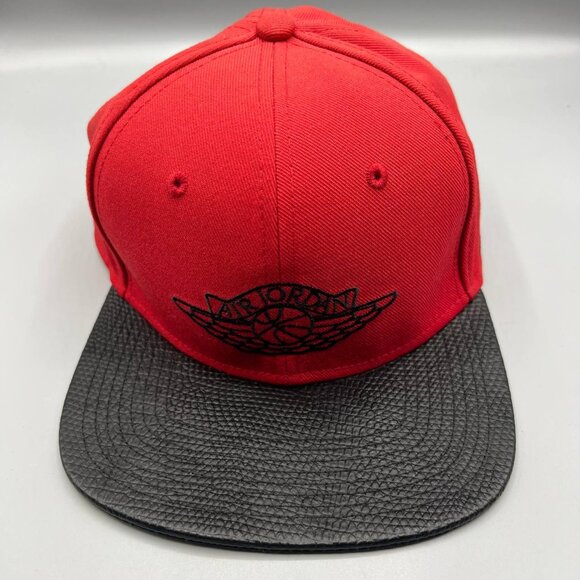 Jordan | Accessories | Air Jordan Hat Men Red Black Jumpman Wings Snap ...